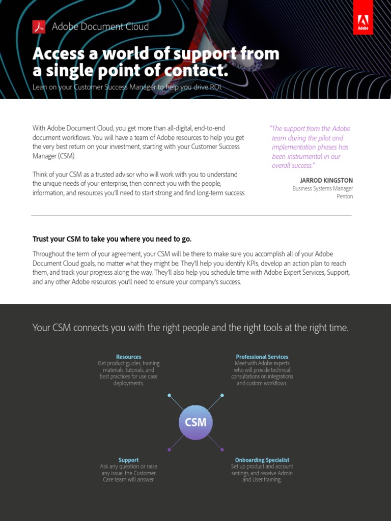 Access A World of Support From A Single Point of Contact.: Adobe Document Cloud | PDF | Cloud ...