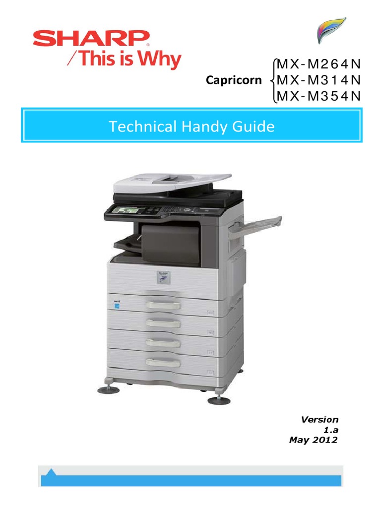 Technical Handy Guide: MX-M264N MX-M314N MX-M354N Capricorn | PDF | Fax | Hard Disk Drive