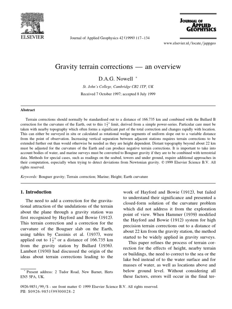 Gravity Terrain Corrections Pdf Earth Sciences Physical Sciences