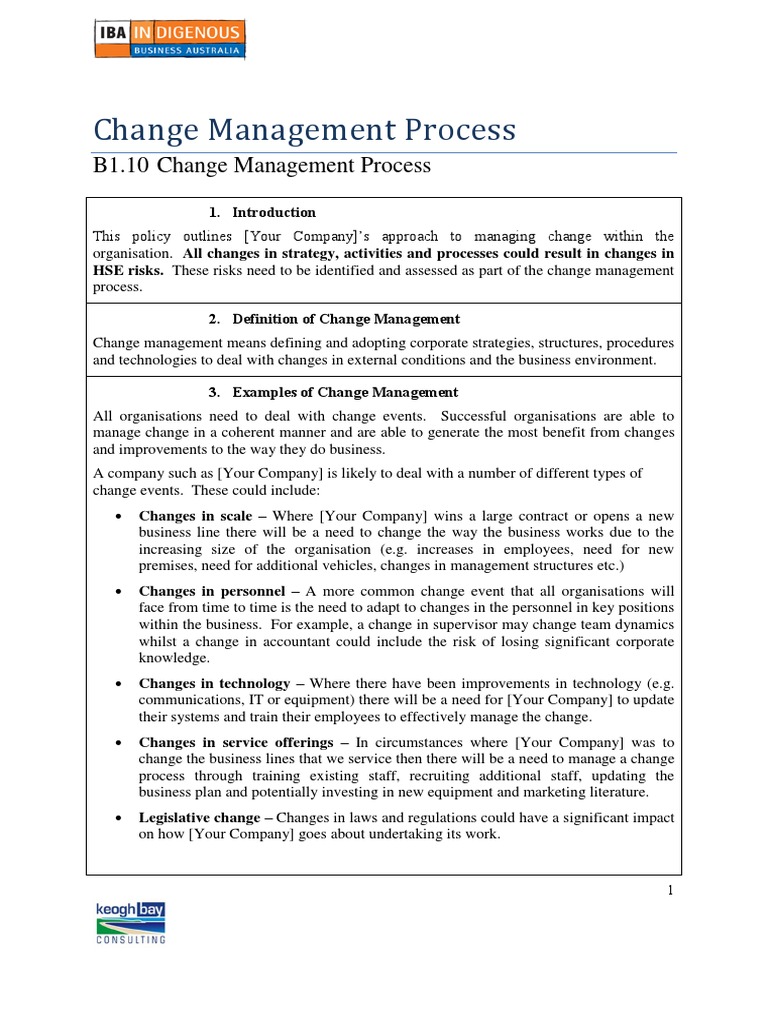 Change Management Process | PDF | Governance | Change Management