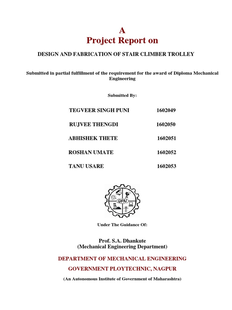 Engineering Students' Project Report | PDF | Bearing (Mechanical) | Welding