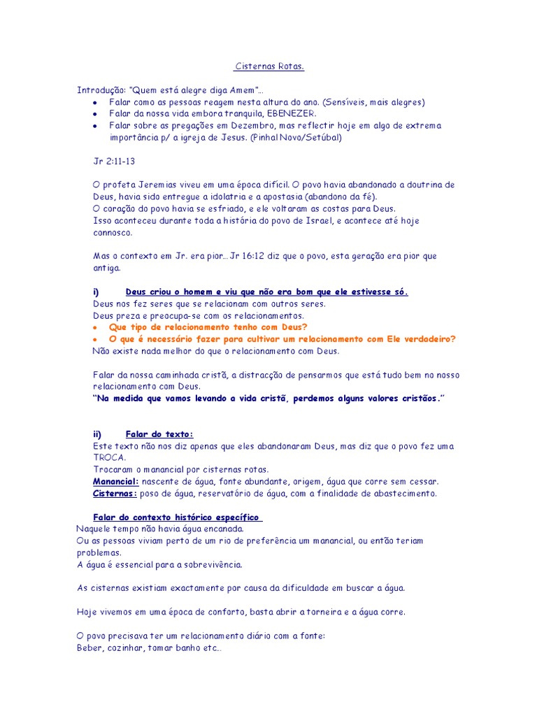 Cisternas Rotas | PDF | Deus | Vida