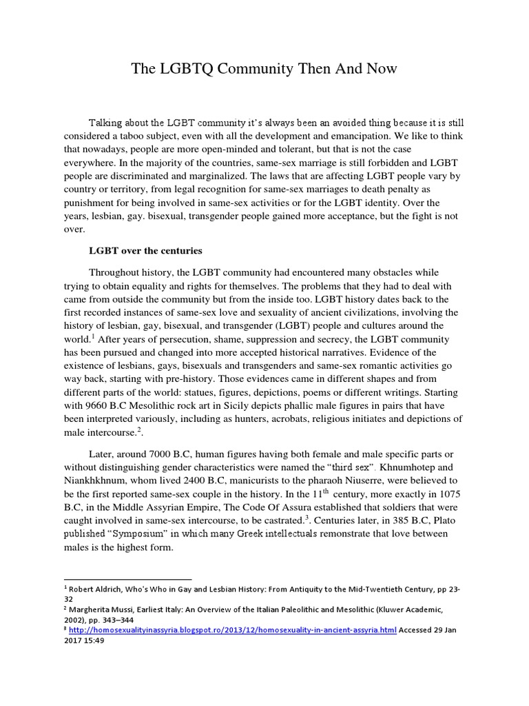 The LGBTQ Community Then and Now | PDF | Lgbt | LGBTQIA+ Studies