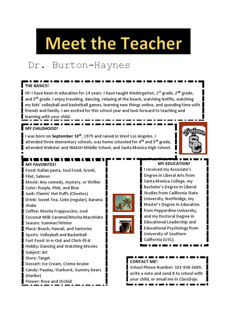 Meet The Teacher | PDF