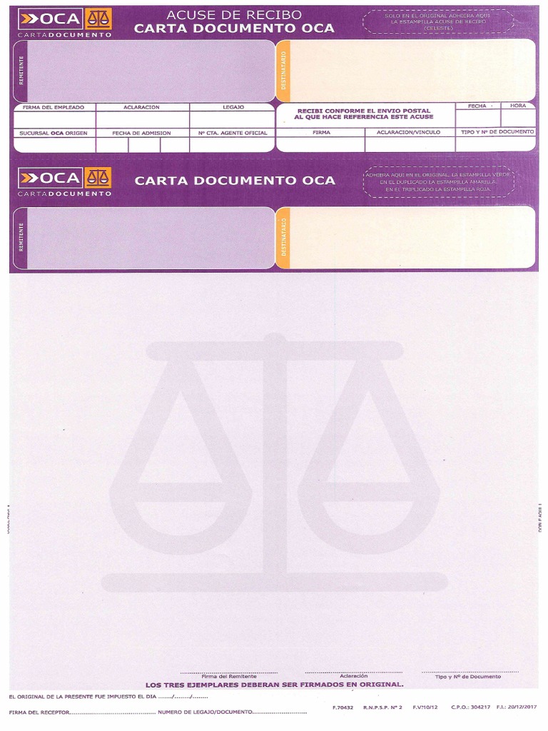 Carta Documento Oca PDF | PDF