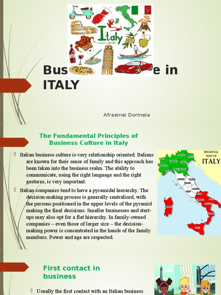 Business Culture in ITALY | PDF | Suit (Clothing) | Psychological Concepts