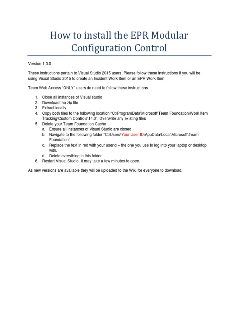 How To Install The EPR Modular Configuration Control | PDF