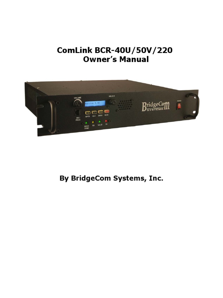 Bcr-40u Bcr-50v Bcr-220 Owner S Manual Ver 1.7 | PDF | Transmitter ...