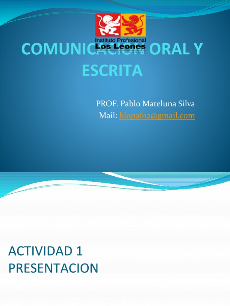 Comunicacion Oral y Escrita Profe Mateluna | PDF | Habla | Comunicación