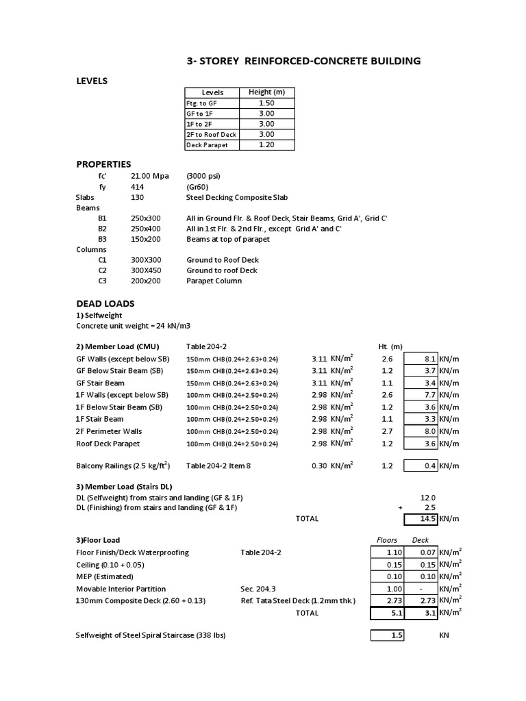 Analysis and Design of a Three-Storey Reinforced Concrete Building with ...