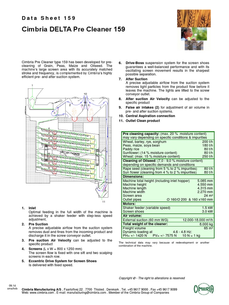 CIMBRIA - Pre Cleaner 159 | PDF | Mechanical Engineering | Nature