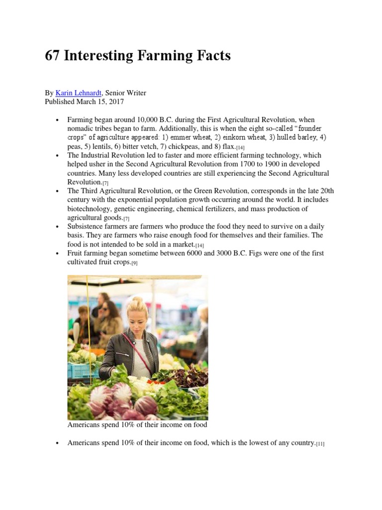 67 Interesting Farming Facts | PDF | Farms | Genetically Modified Crops