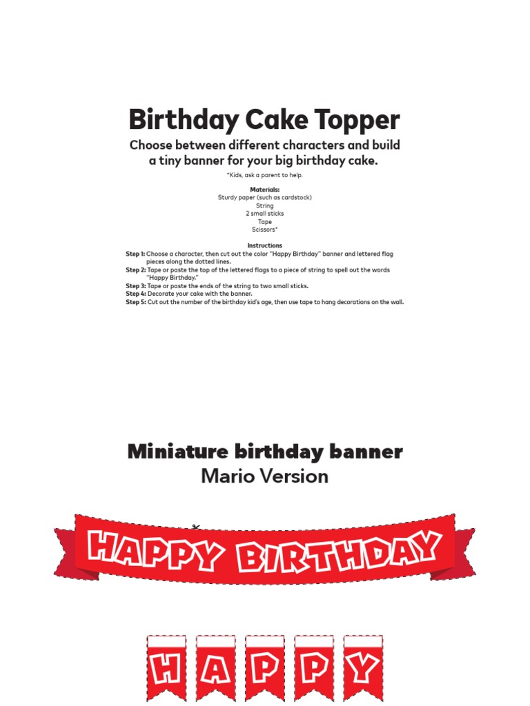 Birthday Cake Topper PDF | PDF