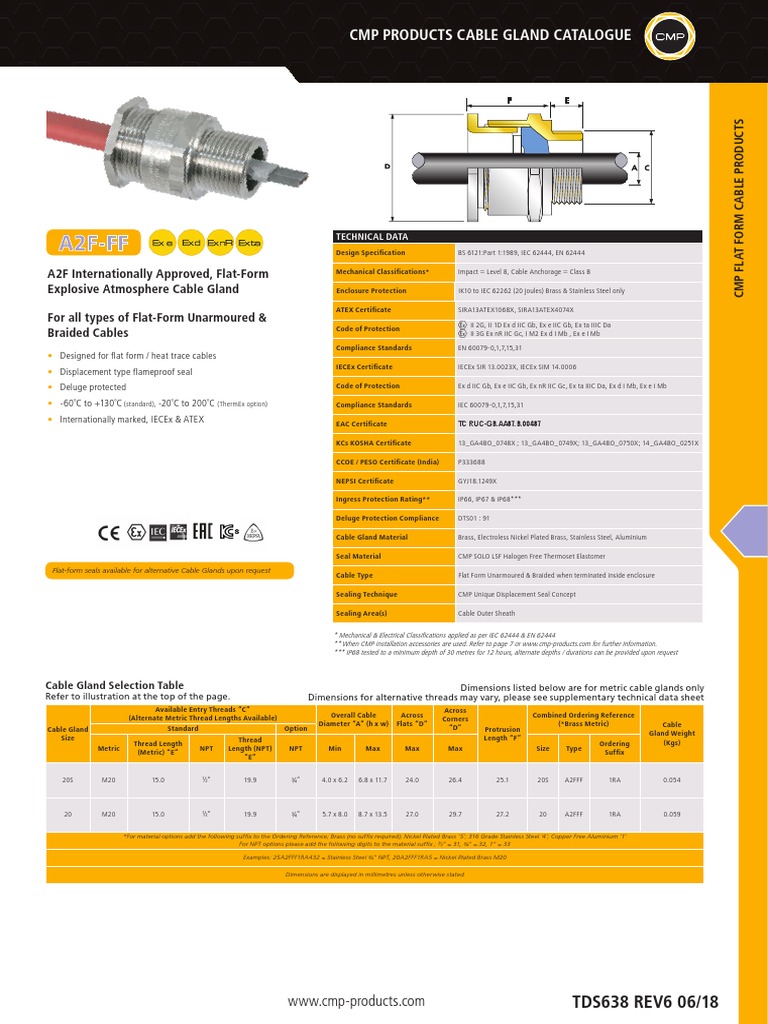 A2F-FF: CMP Products Cable Gland Catalogue | Download Free PDF | Building Engineering | Building ...