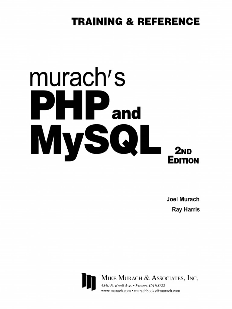 Murach's PHP and MySQL 2nd Edition (2014) PDF | PDF