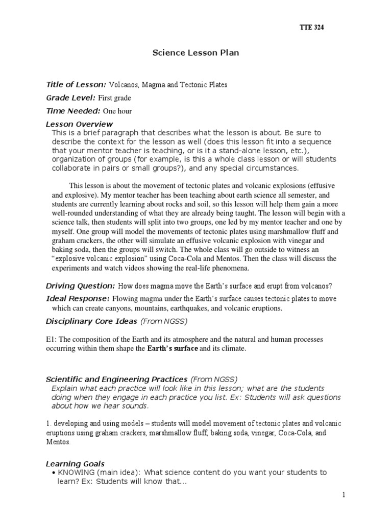 Science Lesson Plan: Title of Lesson: Grade Level: Time Needed: Lesson ...