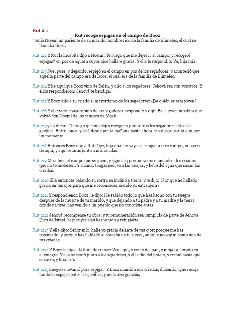 Rut 2 | PDF | Noemí (figura bíblica) | Libro de rut