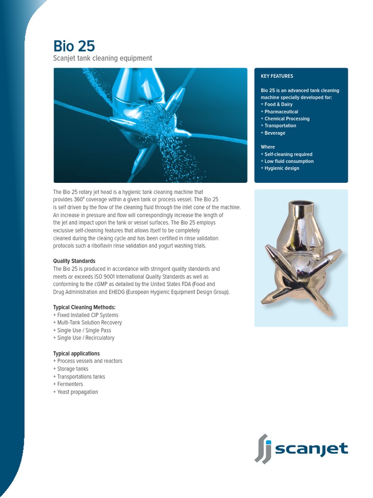 Scanjet Tank Cleaning Equipment: Quality Standards | PDF | Hygiene ...