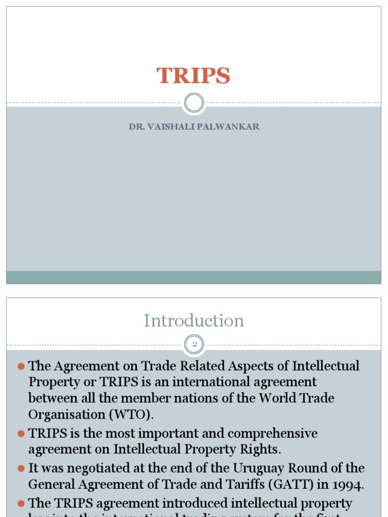 Trips: Dr. Vaishali Palwankar | PDF | Trips Agreement | Copyright