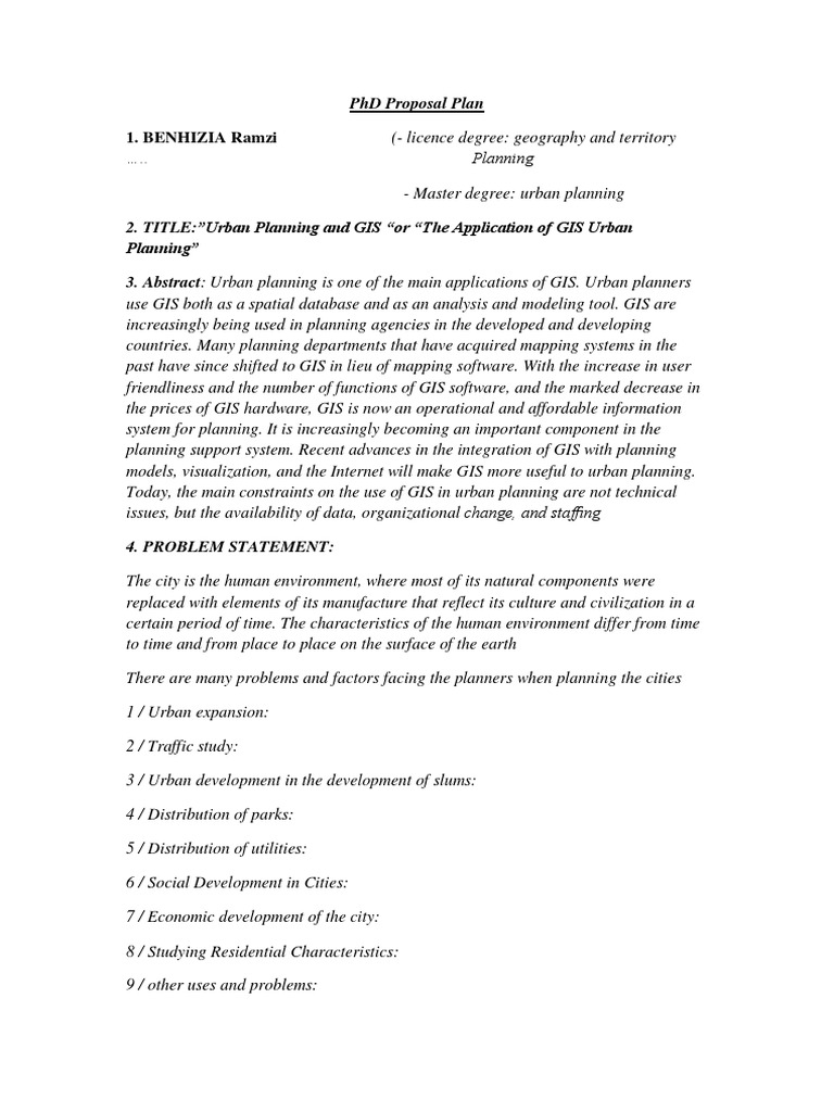PHD Proposal Plan | PDF | Geographic Information System | Geography
