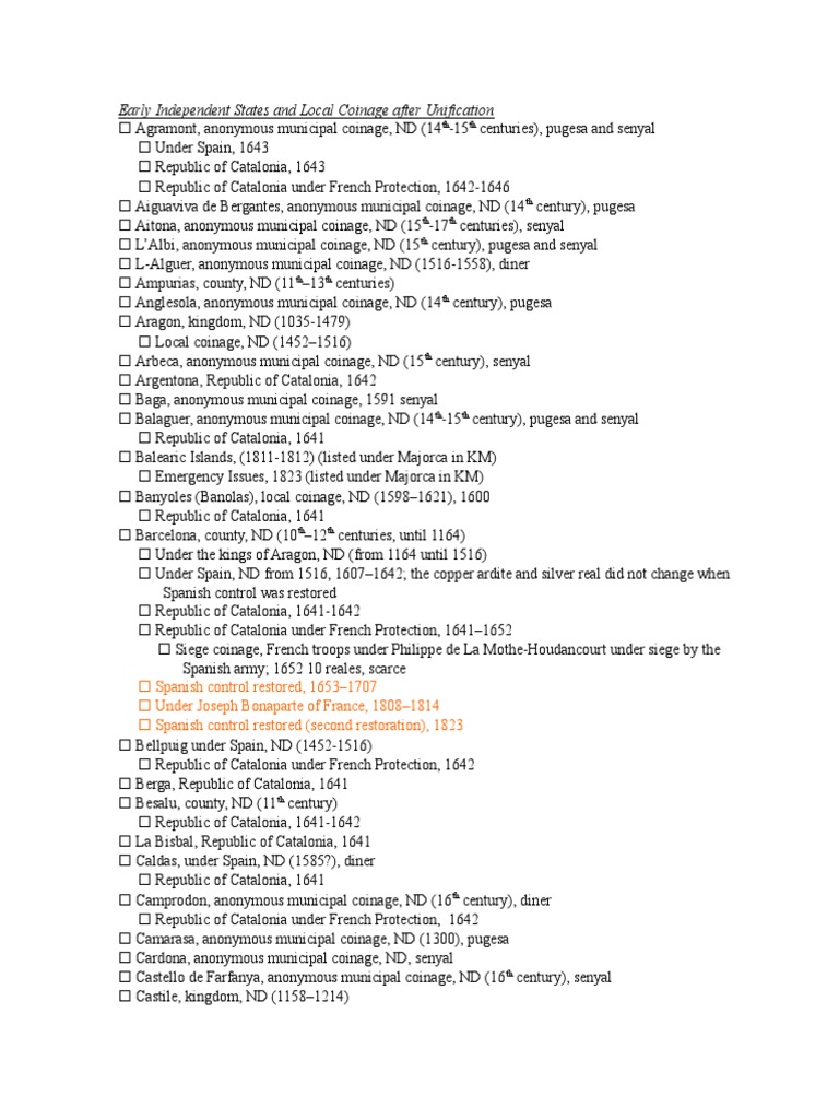 Final Spanish Checklist 2017 Updated | PDF | Catalonia | Spain