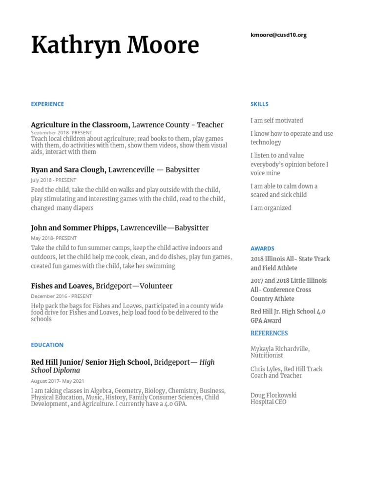 Kathryn Moore Resume Draft | PDF | Change | Behavior Modification