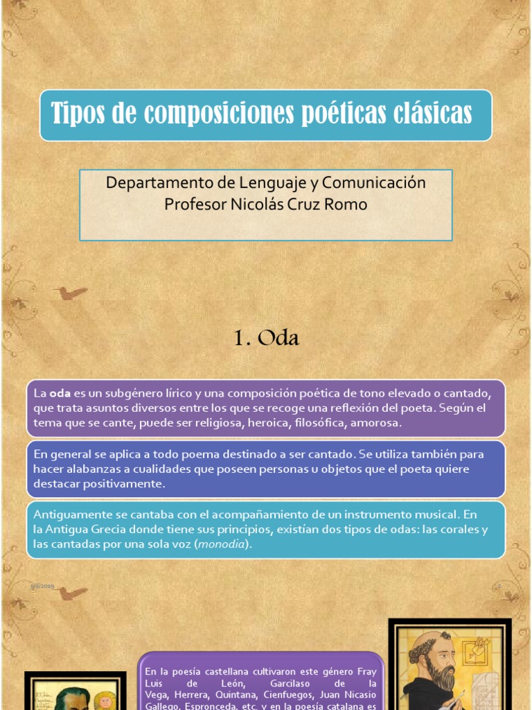 Tipos de Composiciones Poéticas Clásicas | PDF | Forma poética | Fonética