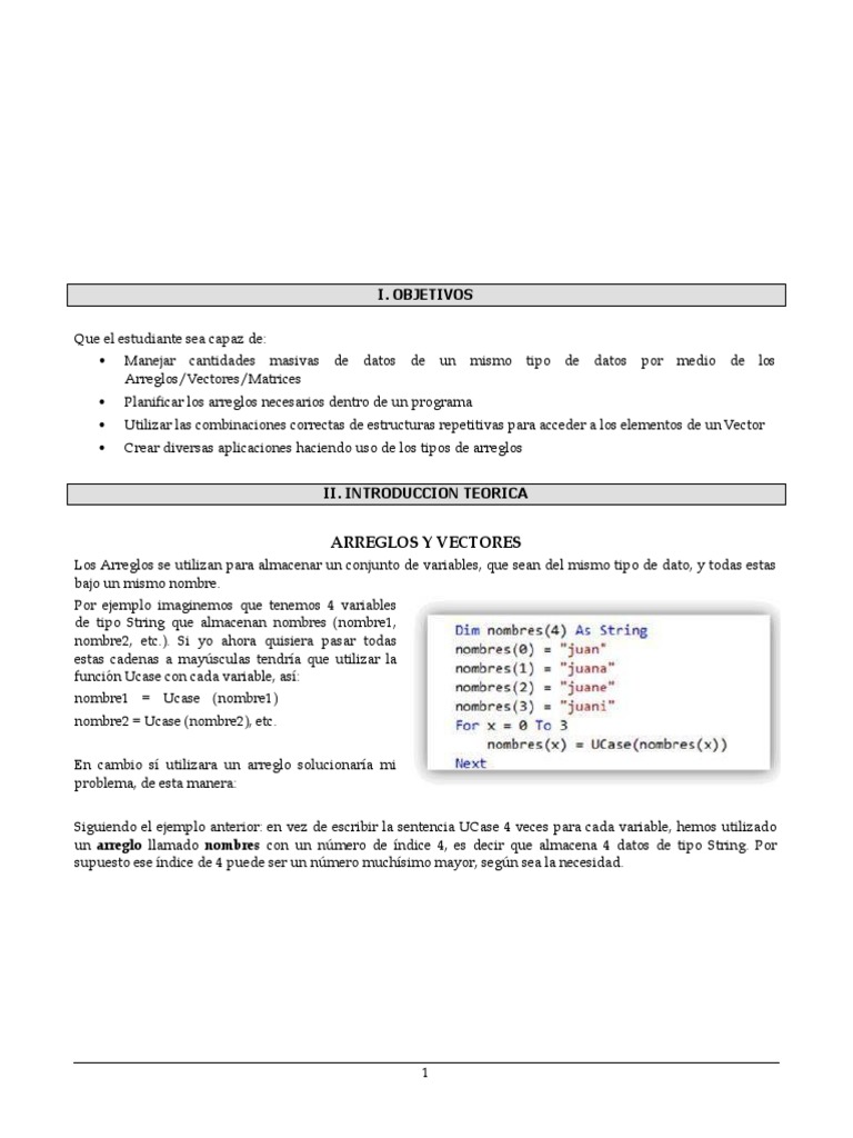 Arreglos en VB Net | PDF | Estructura de datos de matriz | Básico