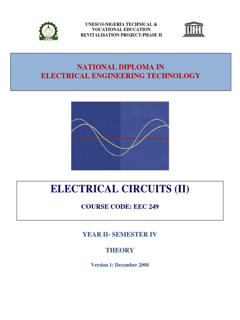 Eec 249 Electric Circuit 2 Theory Unesco | PDF | Ac Power | Capacitor