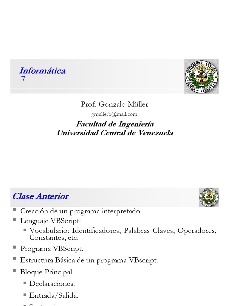 Clase Informatica 7 | PDF | Programa de computadora | Programación