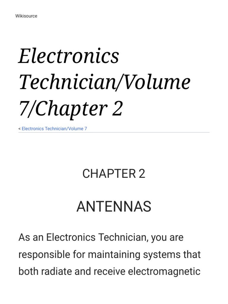 Electronics Technician/Volume 7/chapter 2: Antennas | PDF | Antenna (Radio) | Electromagnetic ...