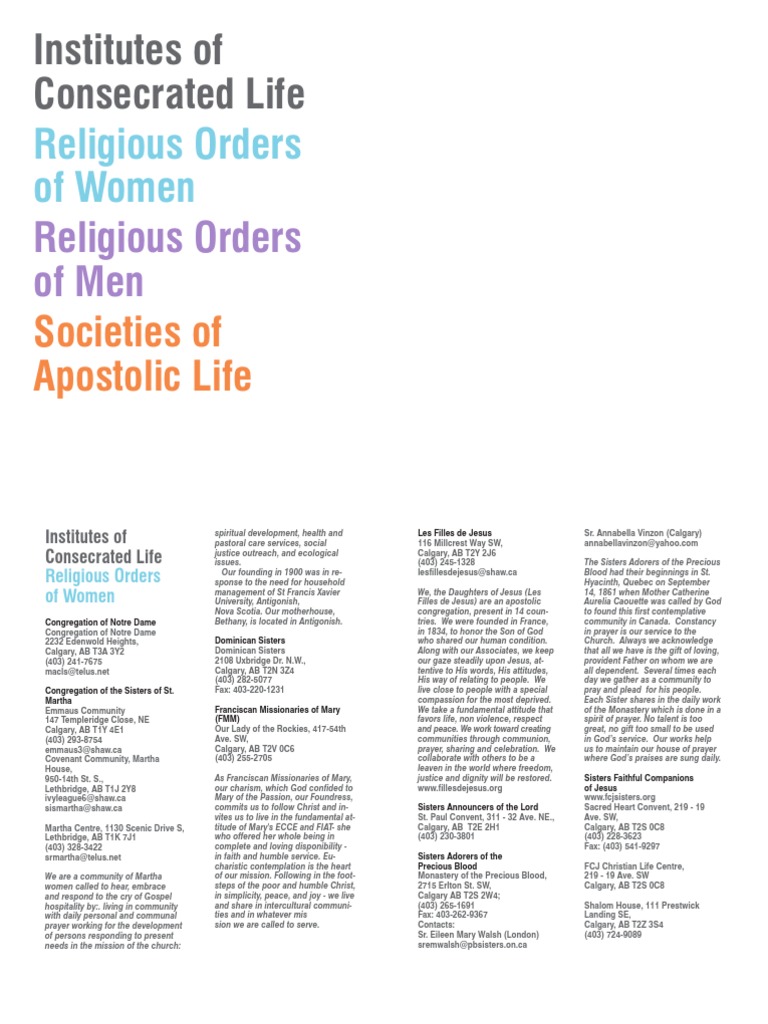 Institutes of Consecrated Life Revised PDF | PDF | Dominican Order ...