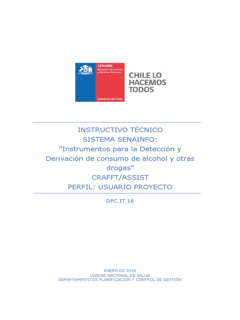 Instructivo Técnico: Puntaje CRAFFT | PDF | Drogas | Planificación