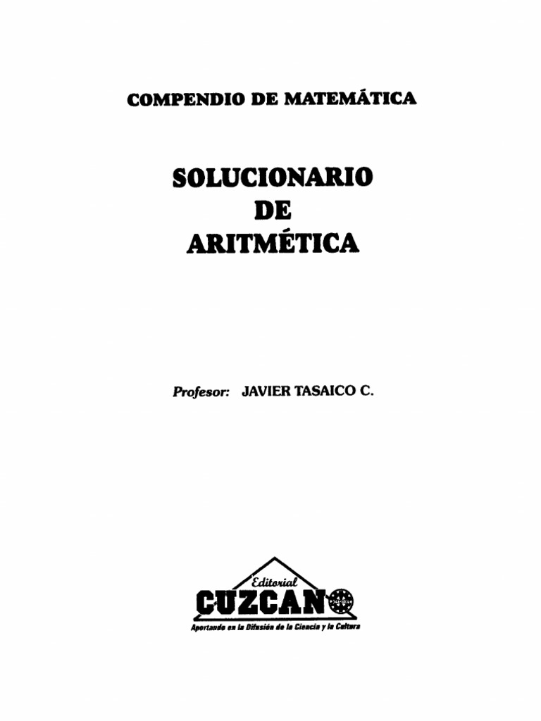 Cuzcano Solucionario Aritmetica PDF | PDF