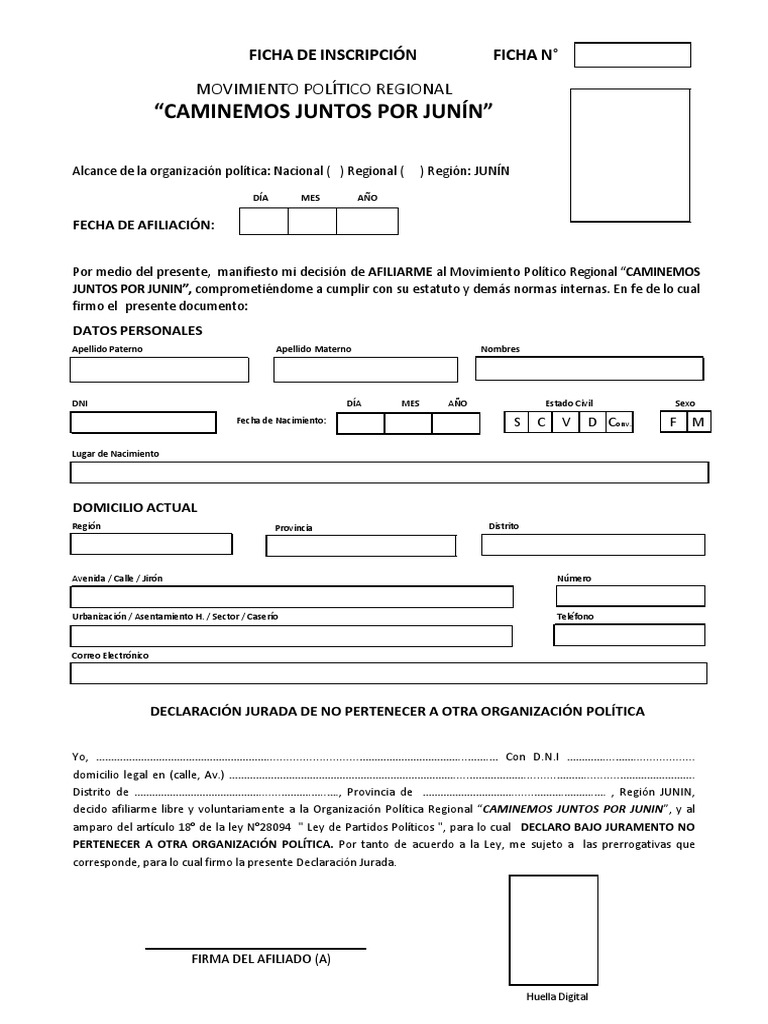 Ficha de Afiliacion | PDF
