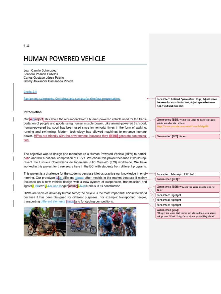 E4-11 Human Powered Vehicle | PDF | Human Powered Transport | Engineering
