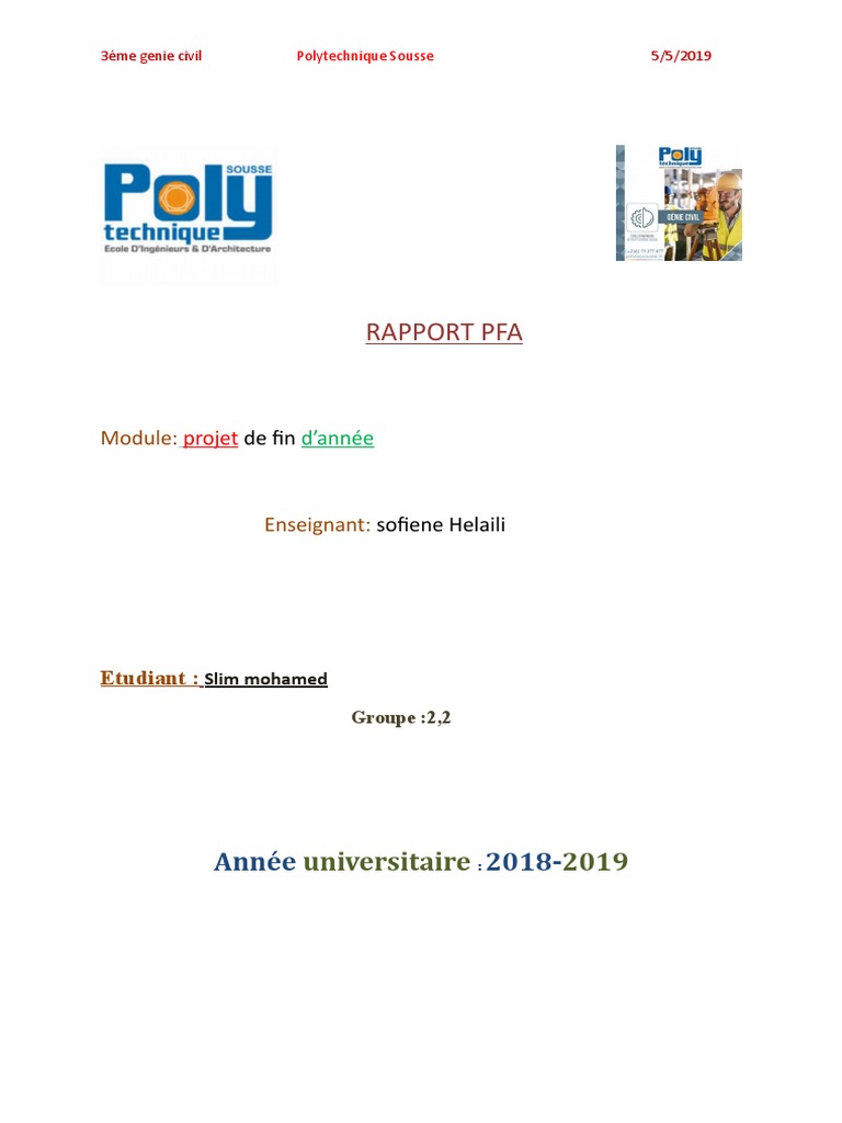 Rapport 1 | PDF | Bâtiment (construction) | Ingénierie
