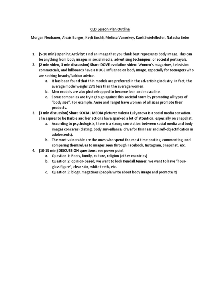 CLD Lesson Plan Outline | PDF