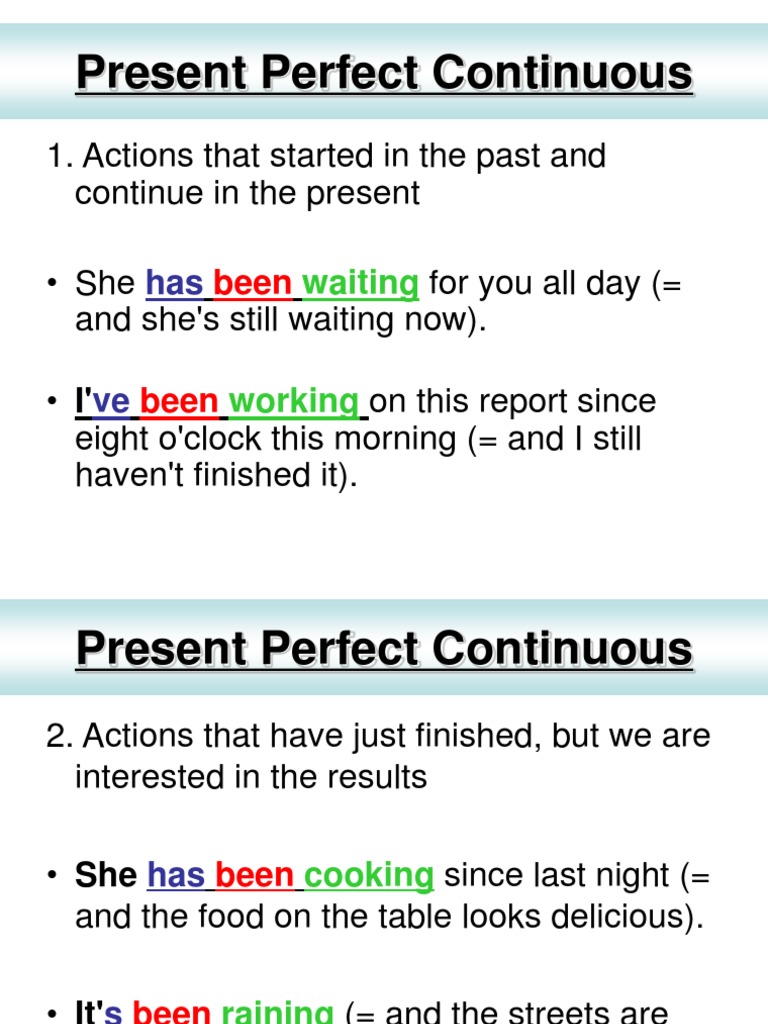 Present Perfect Continuous | PDF