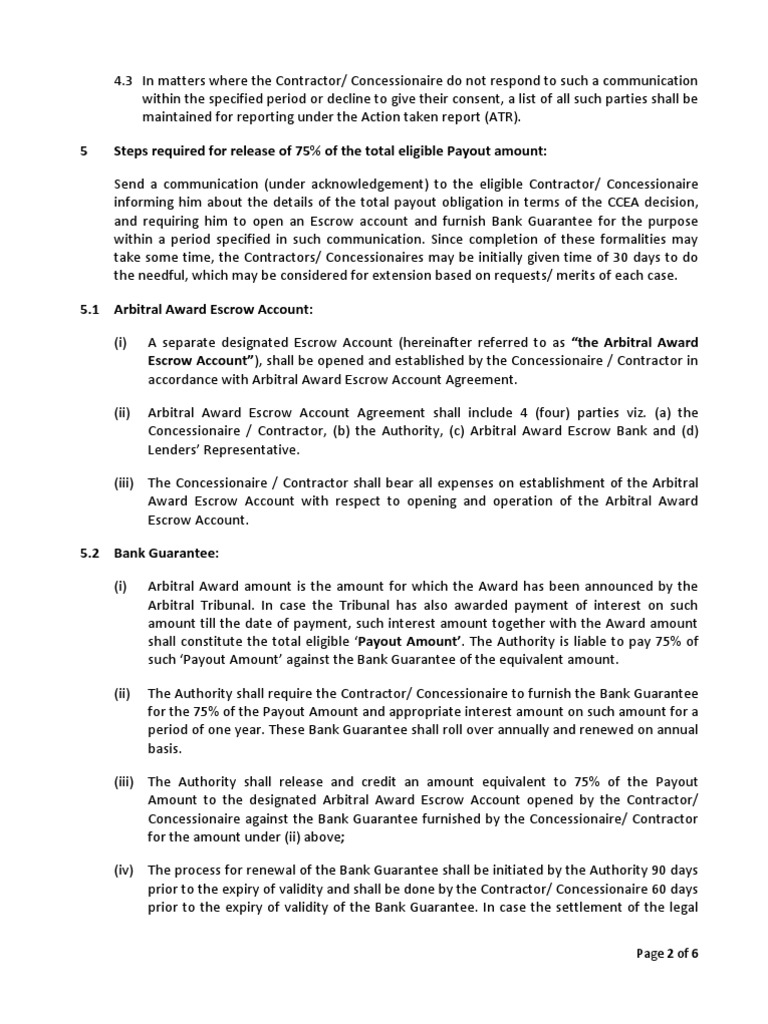 5 Steps Required For Release of 75% of The Total Eligible Payout Amount ...