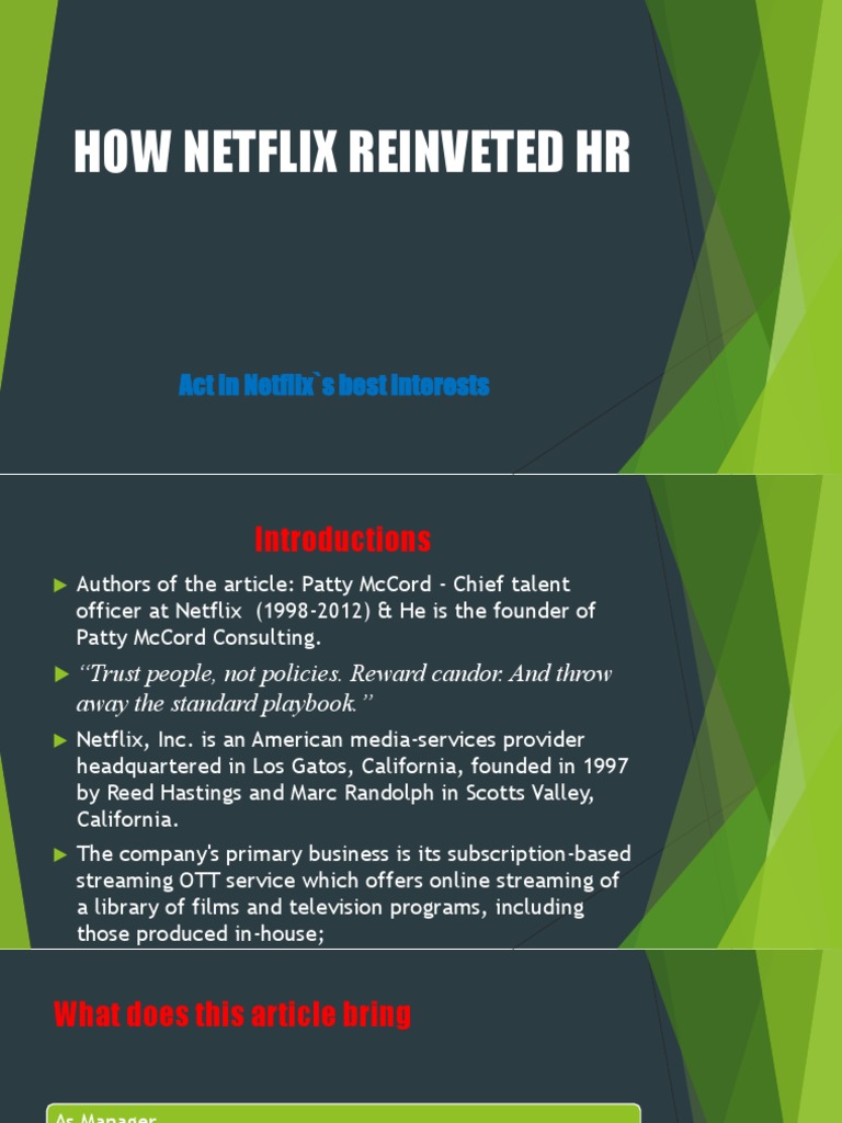 Netflix's HR Revolution Explained | PDF | Career & Growth | Business