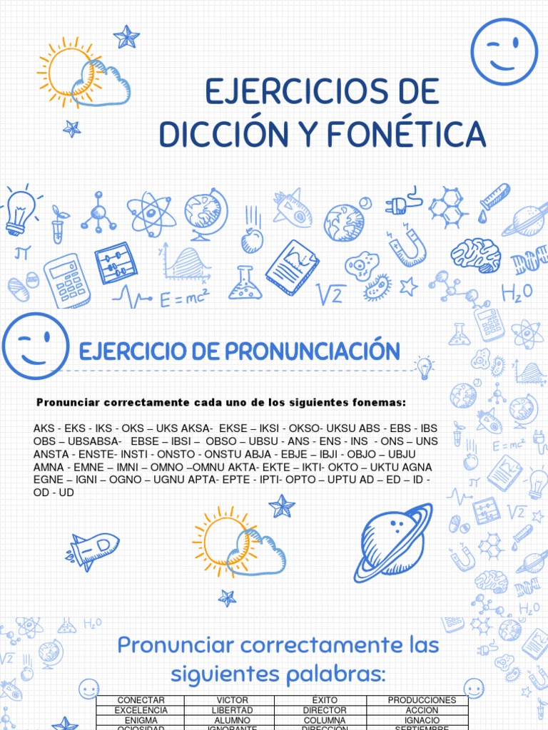 Ejercicios de Dicción y Pronunciación | PDF | Fonética | Lingüística