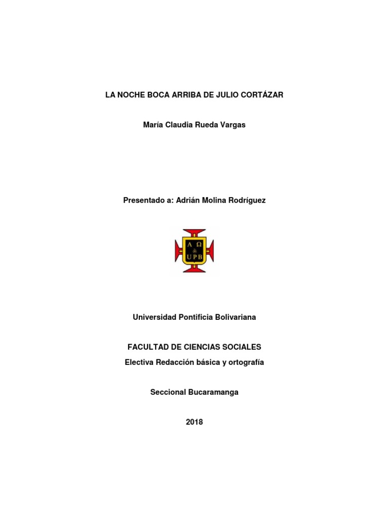 La Noche Boca Arriba de Julio Cortázar | PDF | Sueño