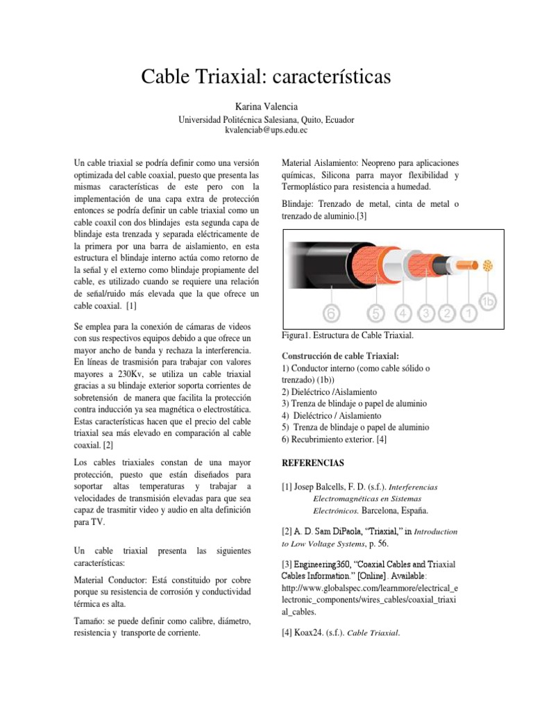 Cable Triaxial | PDF | Cable coaxial | Electromagnetismo