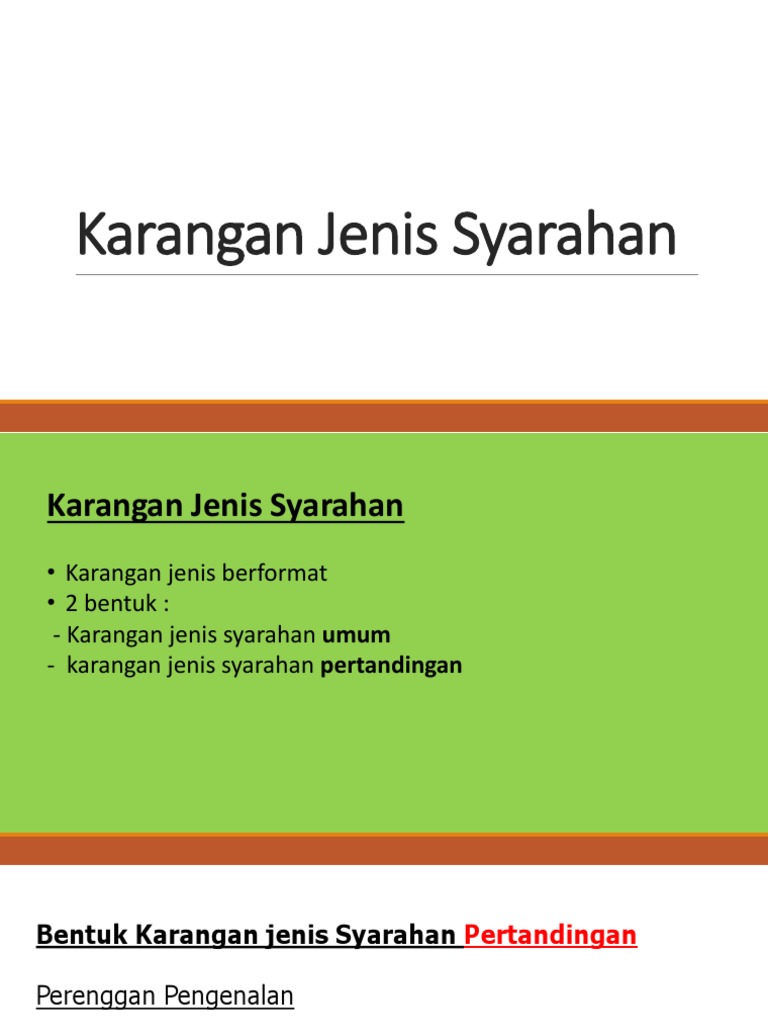 Karangan Jenis Syarahan | PDF