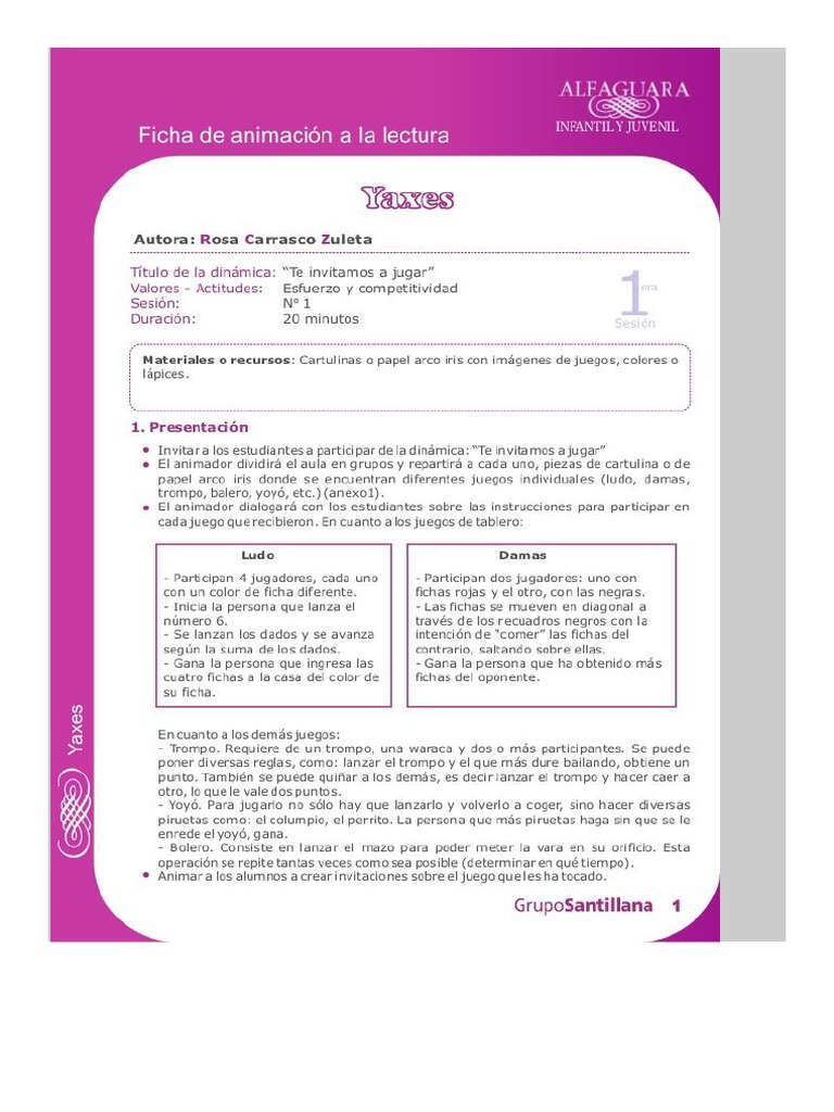 YAXES Fichas Del Libro | PDF