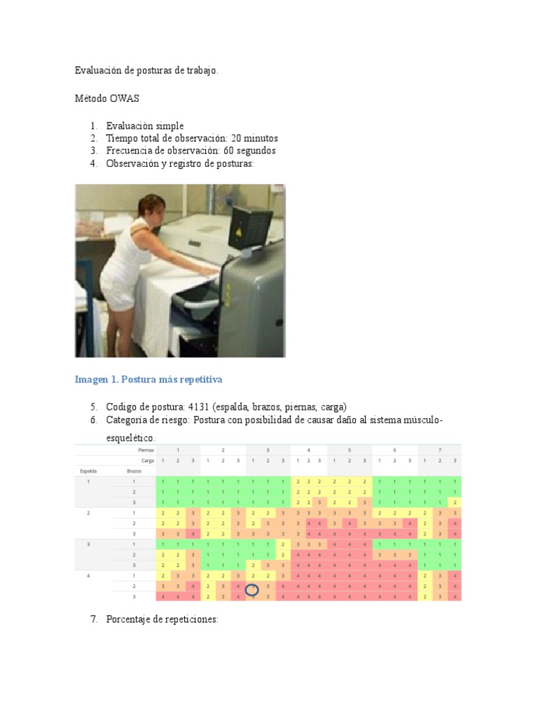 Metodo OWAS | PDF | Deportes