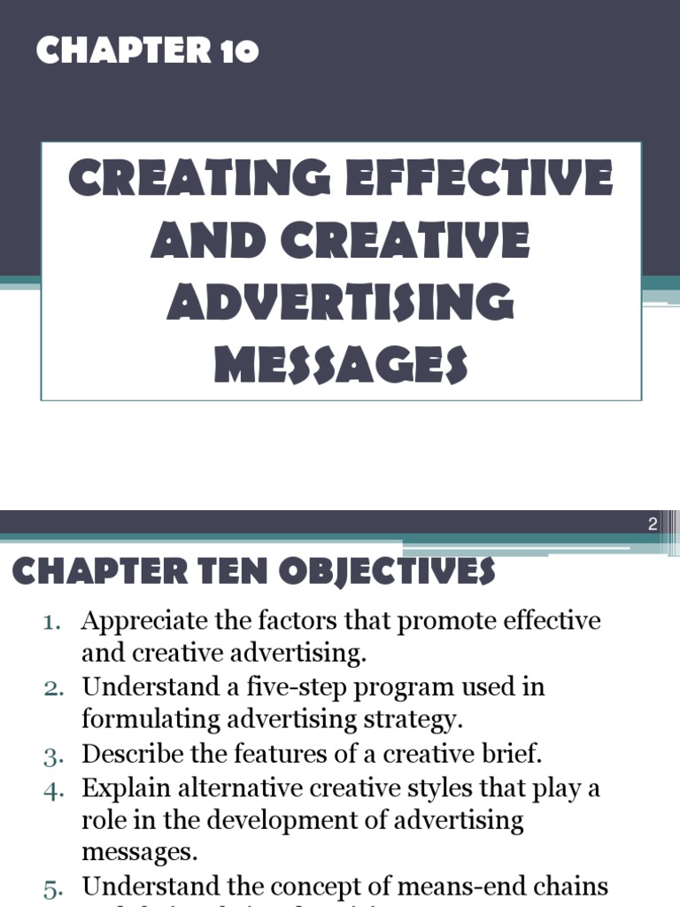 Chapter 10 - Creating Effective and Creative Advertising Messages by ...