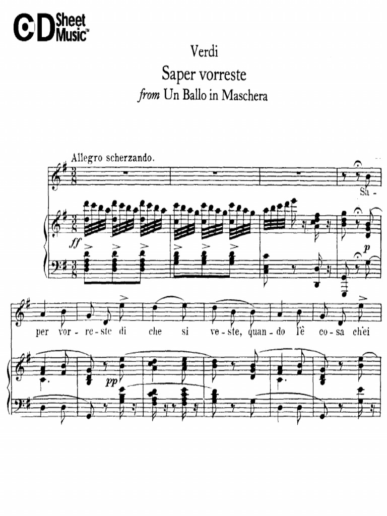 Saper Vorreste - Verdi | PDF