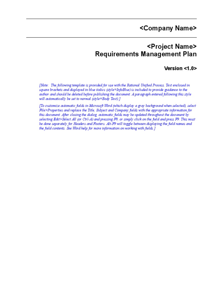Requirements Management Plan: Version | PDF | Risk | Systems Engineering